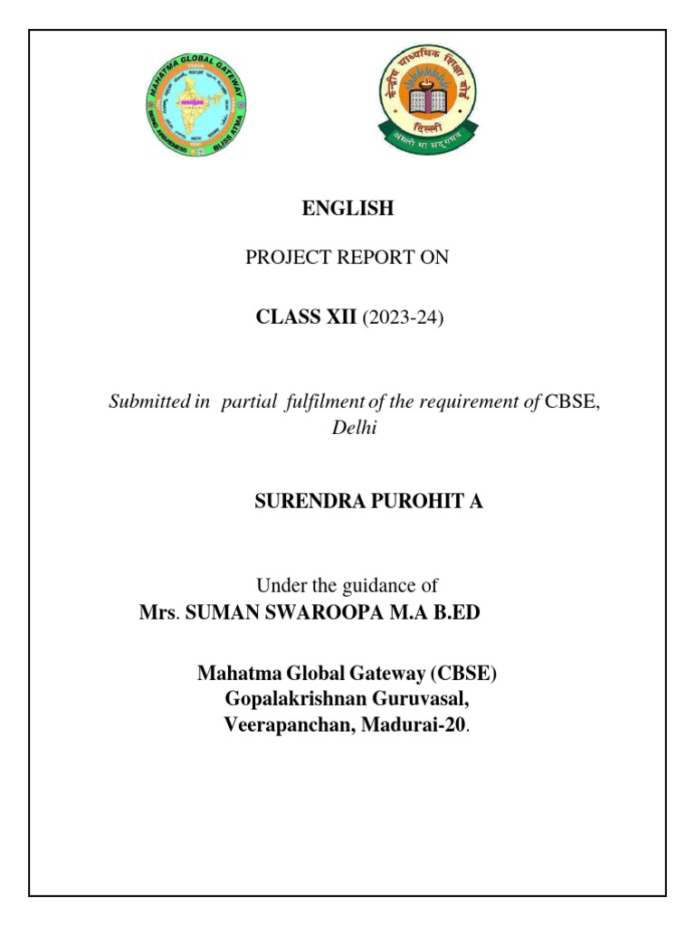 CBSE Class XII English Project | PDF | Poverty | Poverty & Homelessness