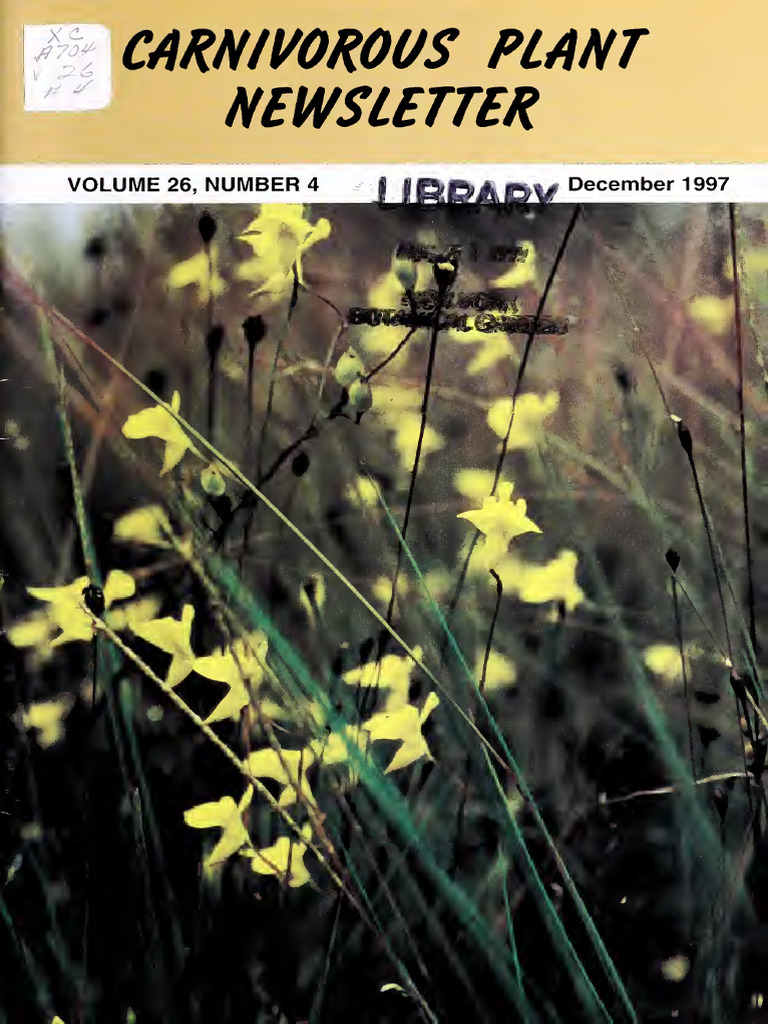 Carnivorous Plant Newsletter: December 1997 Volume 26, Number 4 | PDF ...
