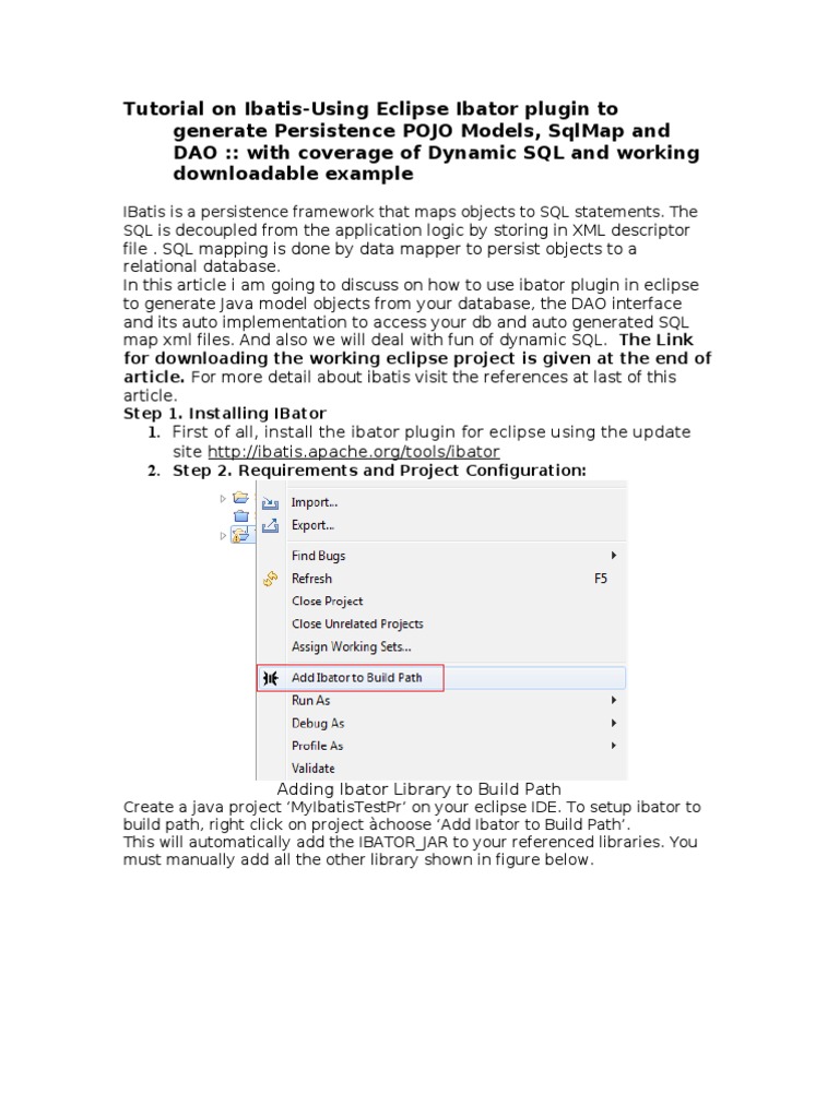Tutorial On Ibatis | PDF | Sql | Databases