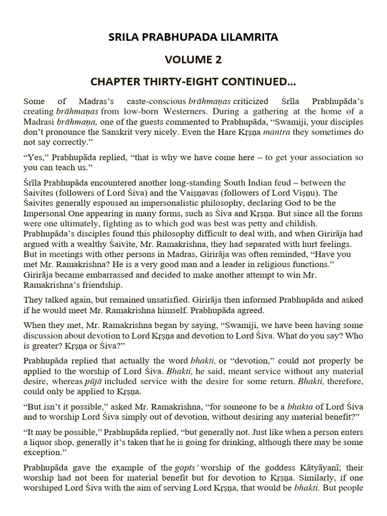 SPL Reading 452 (VOLUME TWO - CHAPTER THIRTY EIGHT) | PDF | Bhakti ...