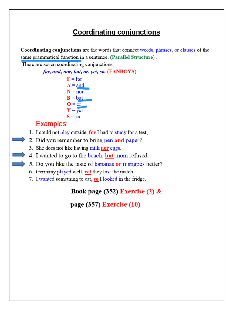 Coordinating Conjunctions 2 | PDF