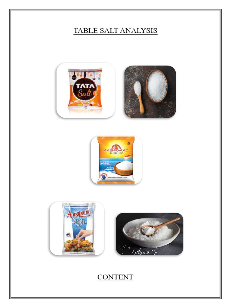 Table Salt Quality Analysis Report | PDF