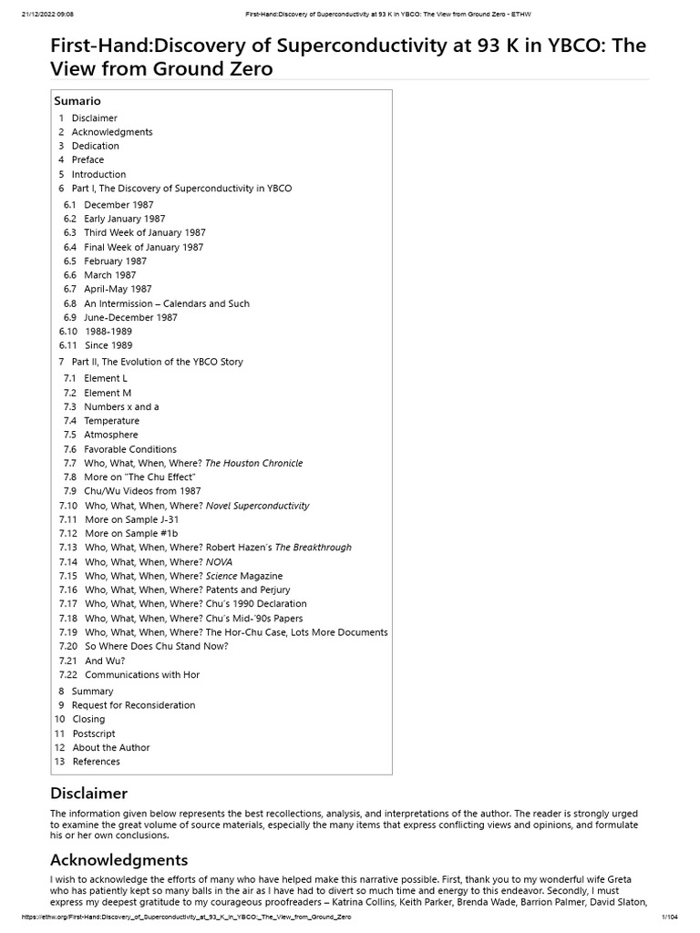 First-Hand - Discovery of Superconductivity at 93 K in YBCO - The View ...