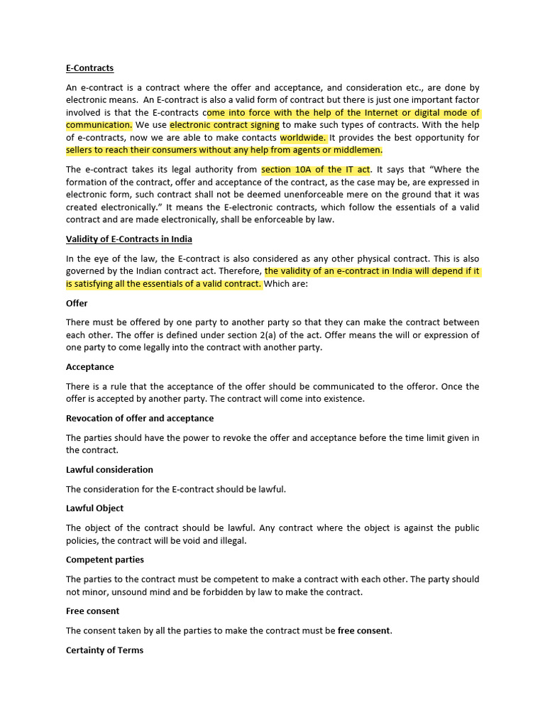 E Contracts | PDF