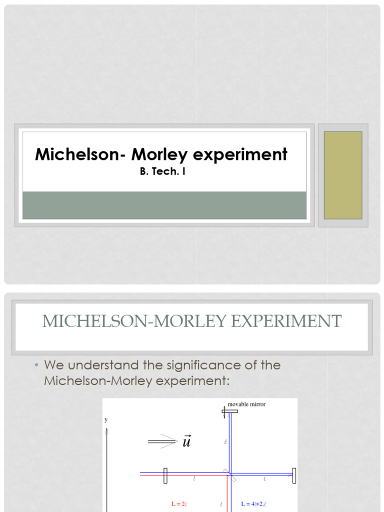L 2 - Michelson Morley Experiment - 13022019 | PDF | Luminiferous ...
