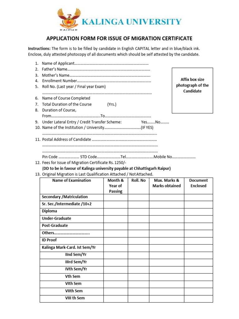 Application Form Miration Ku | PDF | Vocational Education | Qualifications