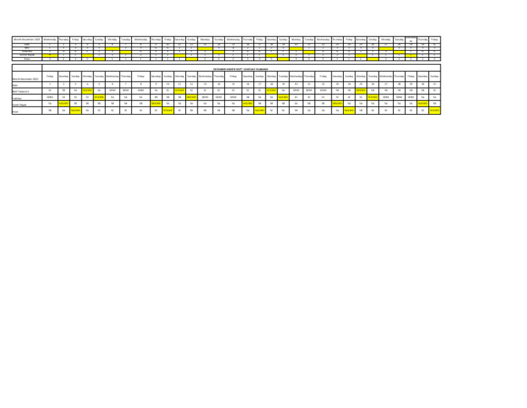 December Month Shift Schedule | PDF