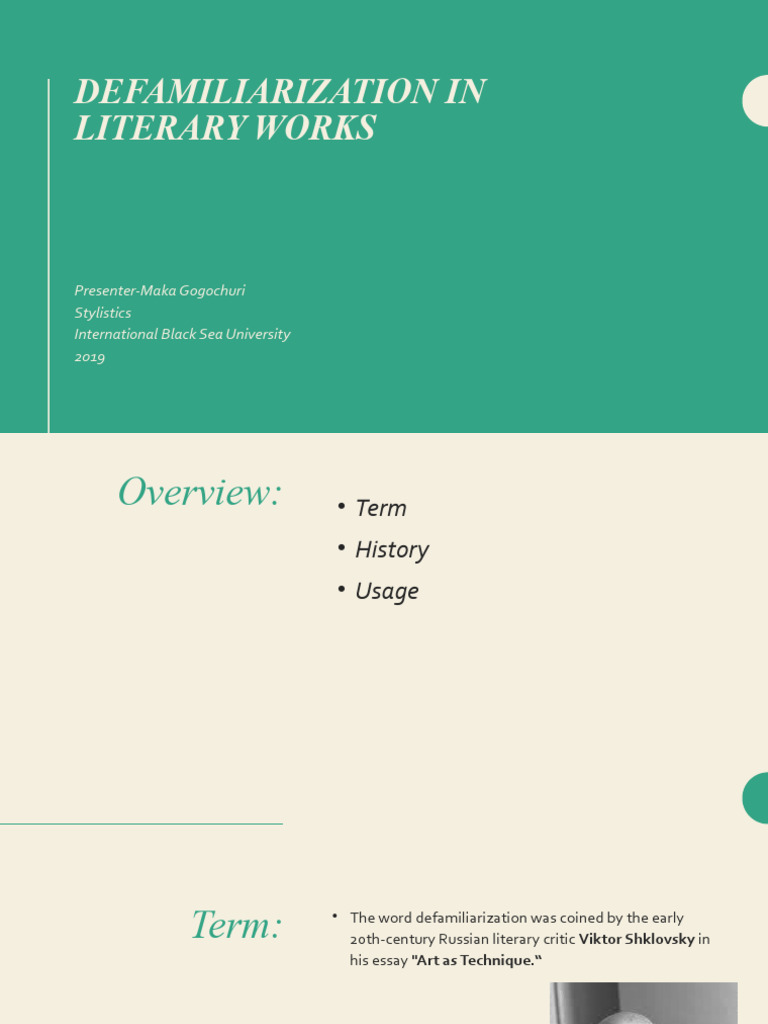 Defamiliarization | PDF