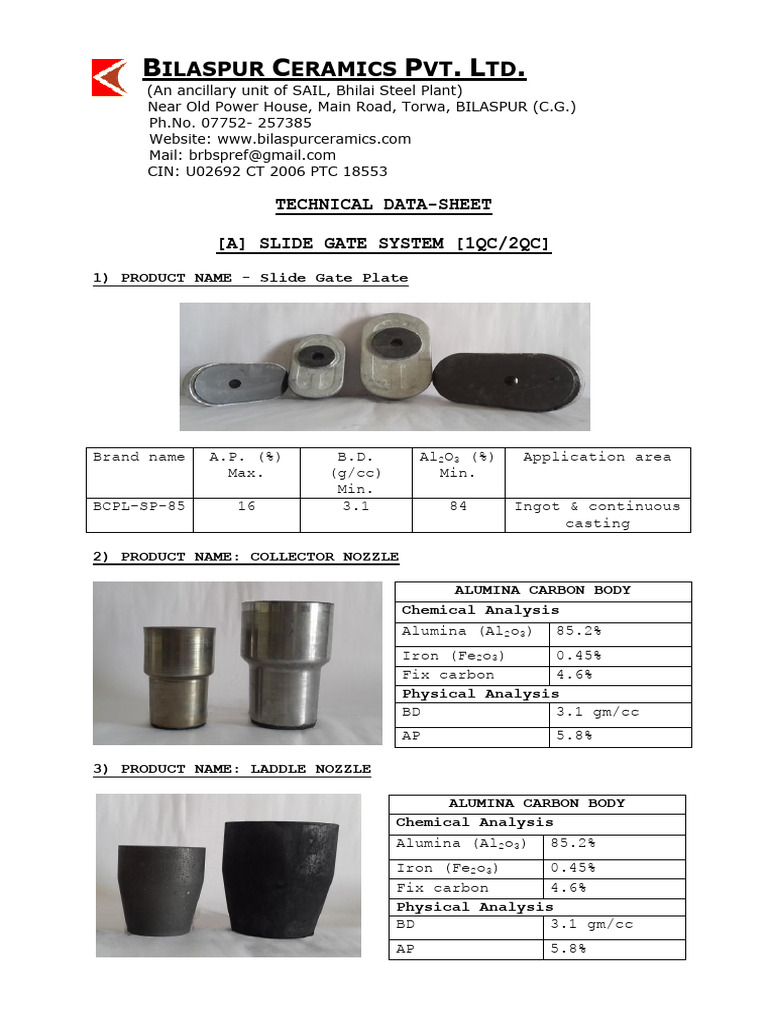 Ladle Nozzle | PDF | Refractory | Materials Science