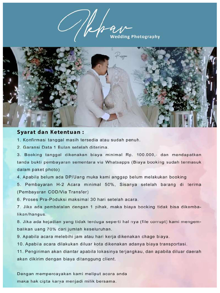 Pricelist Photo Wedding - Ikbar | PDF