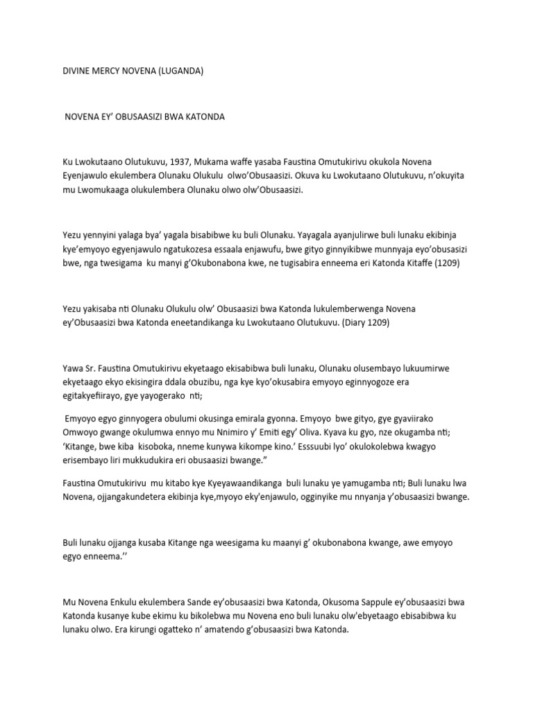 Devine Mercy-Luganda | PDF