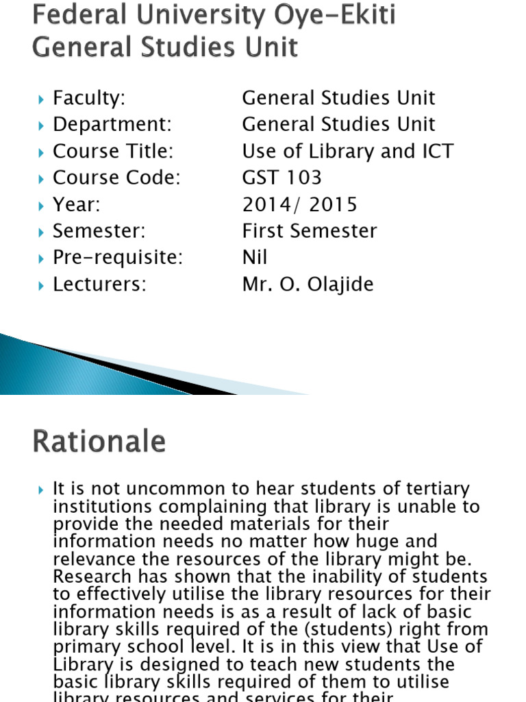 GST 103 Introduction To ICT. | PDF | Foreign Language Studies | Science & Mathematics
