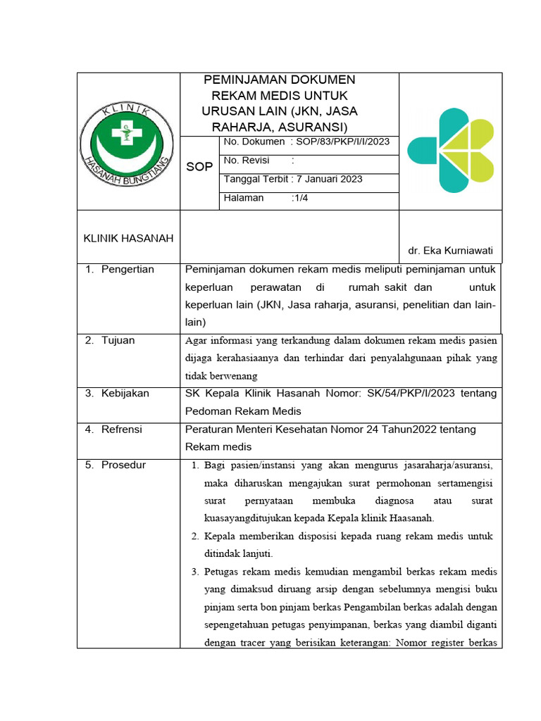 Sop Peminjaman | PDF