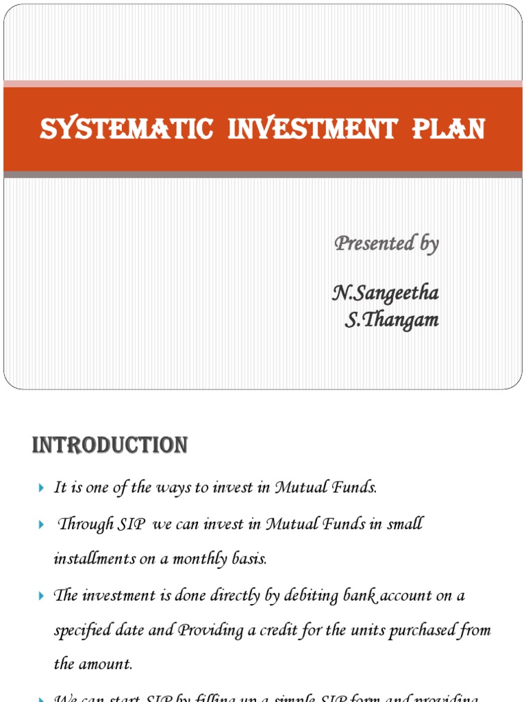 Systematic Investment Plan | PDF | Mutual Funds | Investing