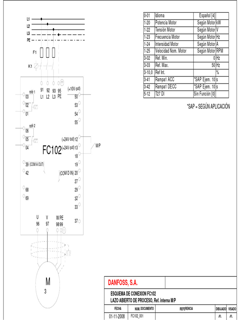 Esquema de Conexión FC202 Danfoss | PDF | Frecuencia | Tasas temporales