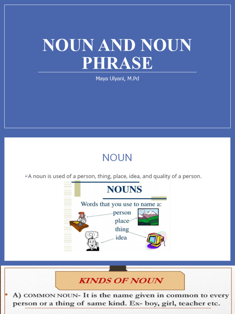 Noun and Noun Phrase | PDF | Language Arts & Discipline