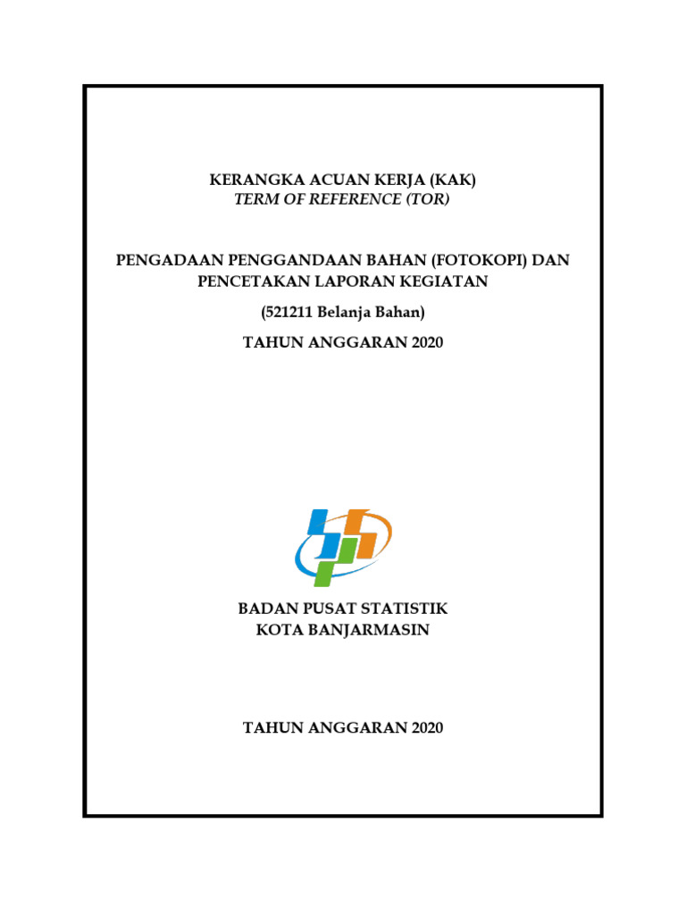 Pengadaan Fotokopi & Cetak Laporan BPS 2020 | PDF