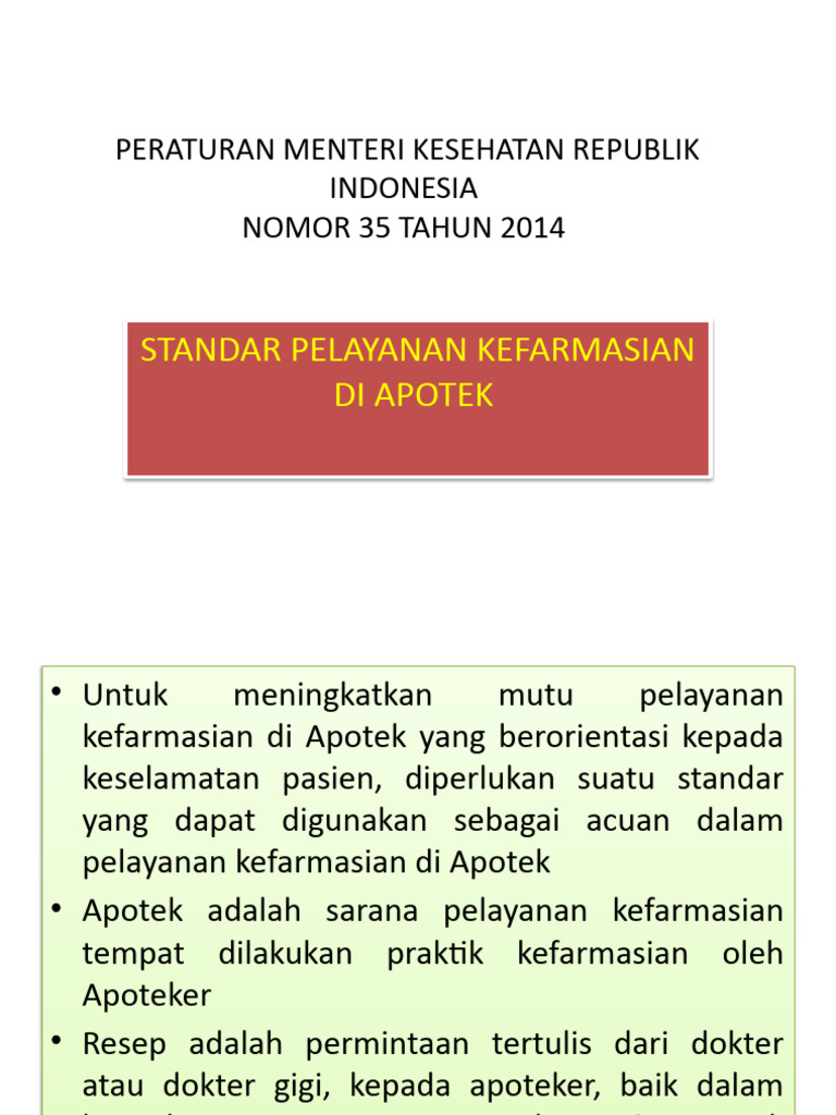 Standar Pel. Kefarmasian Di Apotek | PDF