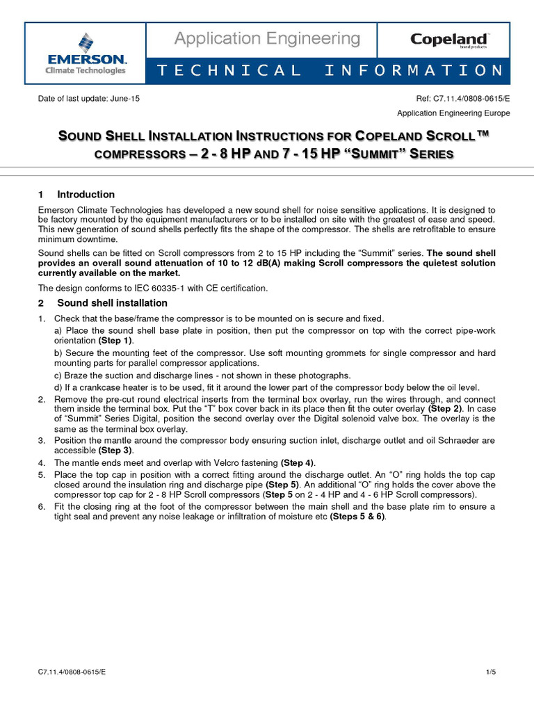 Technical Information Sound Shell Installation Instructions For ...