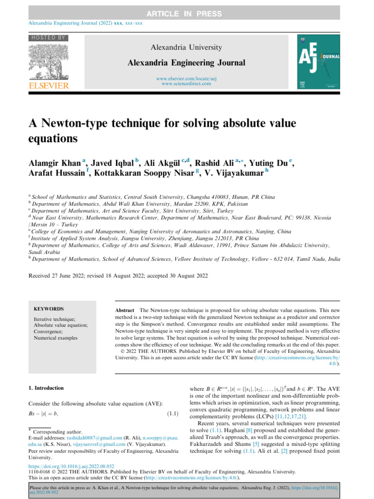 Alexandria Engineering Journal | PDF