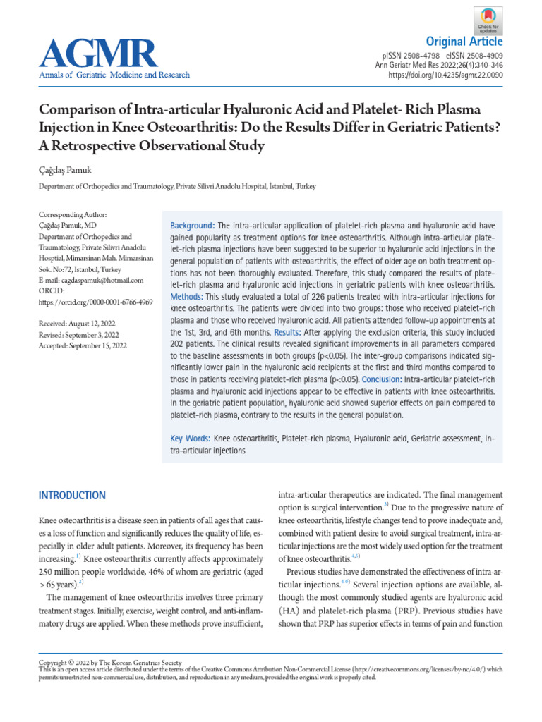 Tam Metin - Comparison of Intra-Articular Hyaluronic Acid and Platelet ...