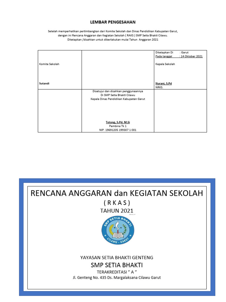 Lembar Pengesahan Arkas | PDF