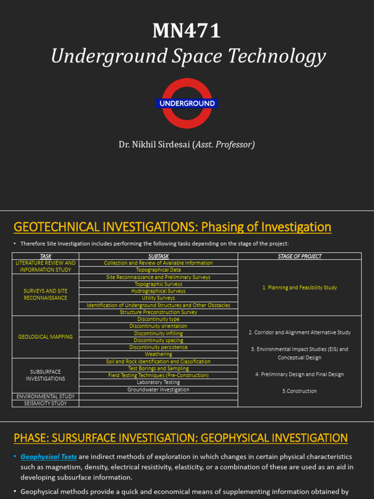 Geotechnical Investigations Overview | PDF | Waves | Geophysics