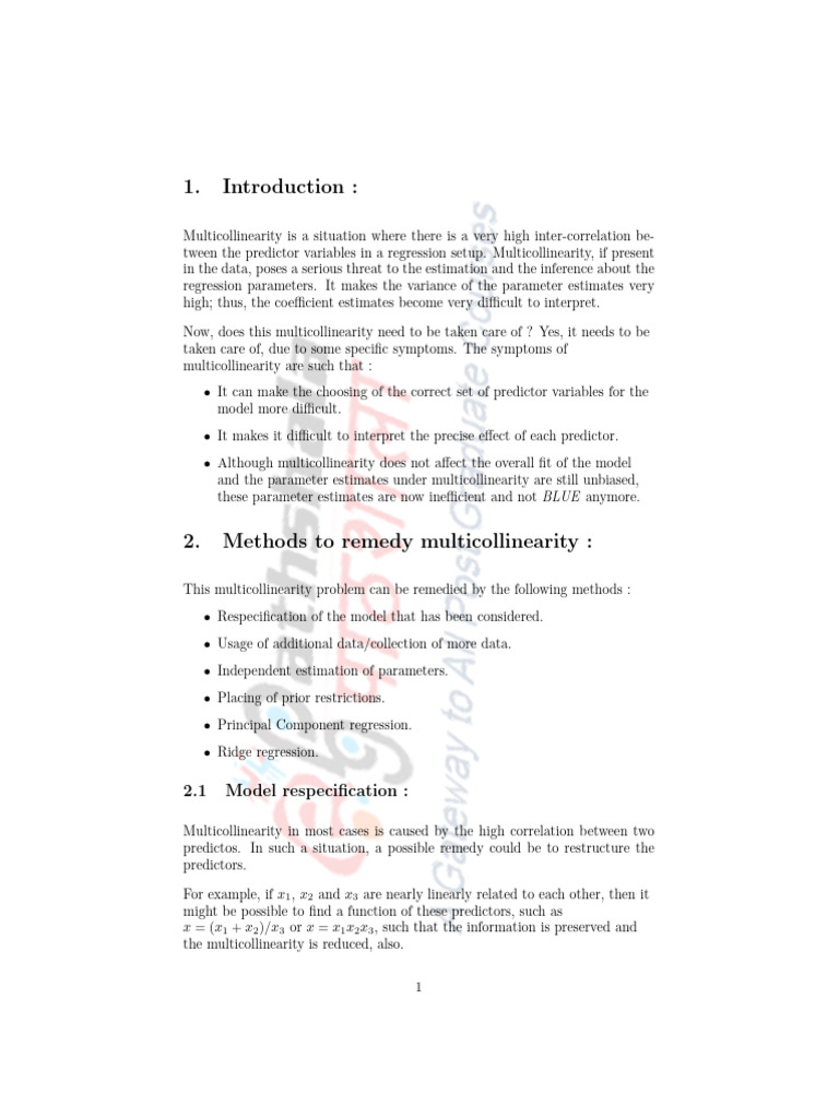 Multicollinearity 3 | PDF