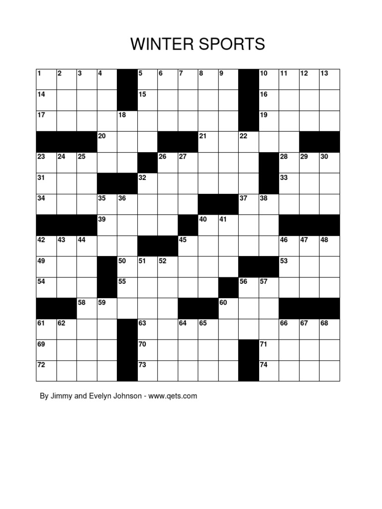 Winter Sports Crossword Puzzle | PDF