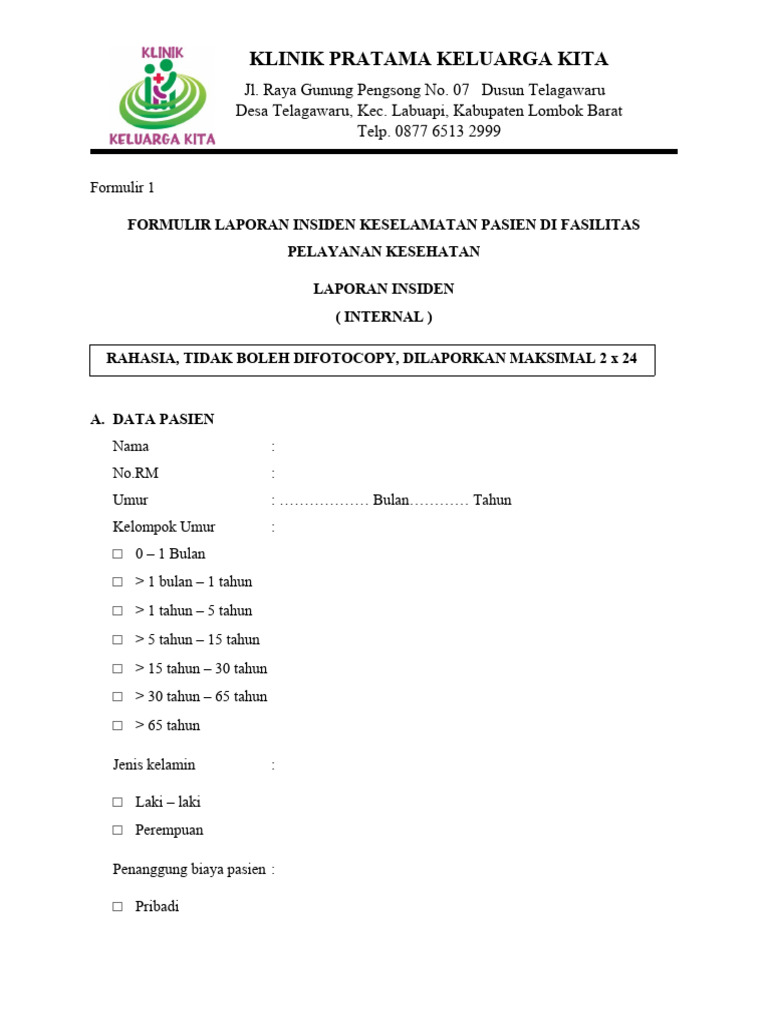Form Laporan Ikp Pendek | PDF