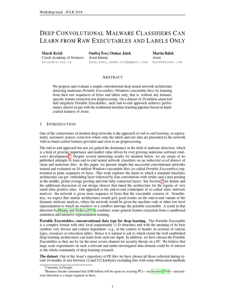 114_deep_convolutional_malware_cla | PDF | Deep Learning | Malware