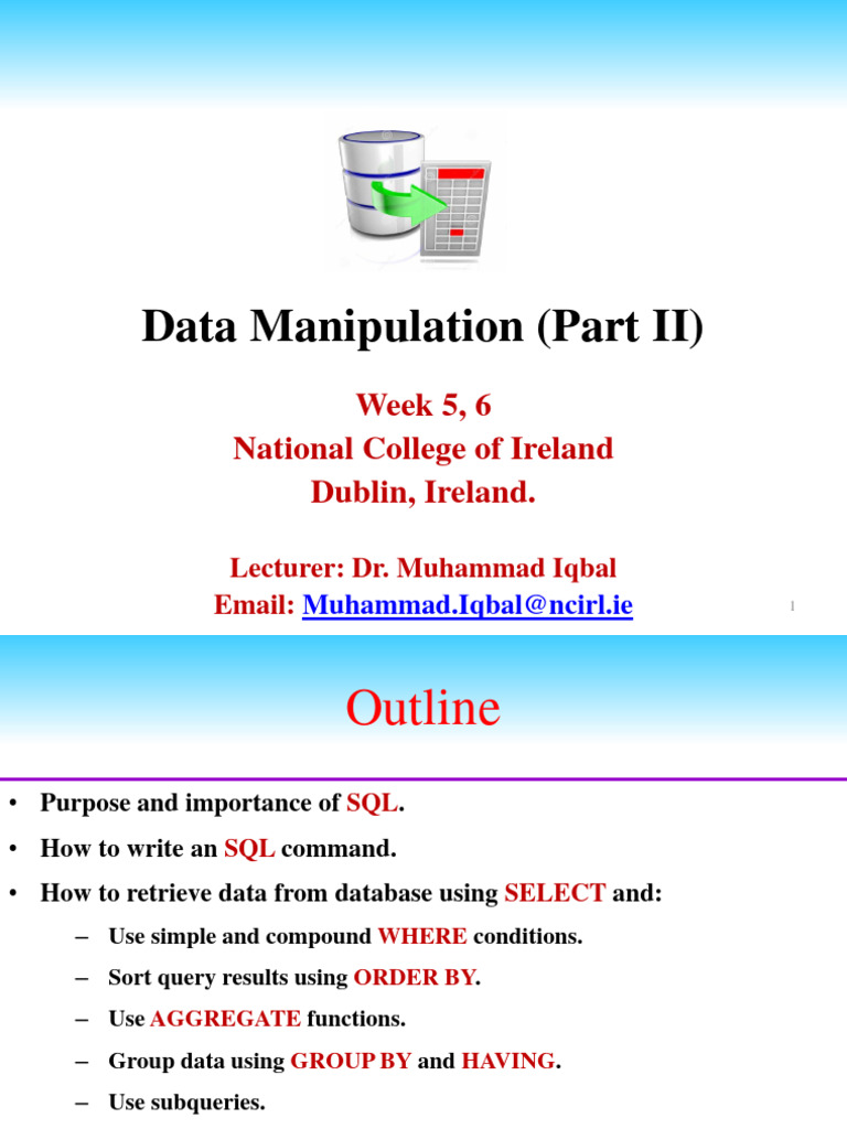 Data Manipulation (Part II) | PDF