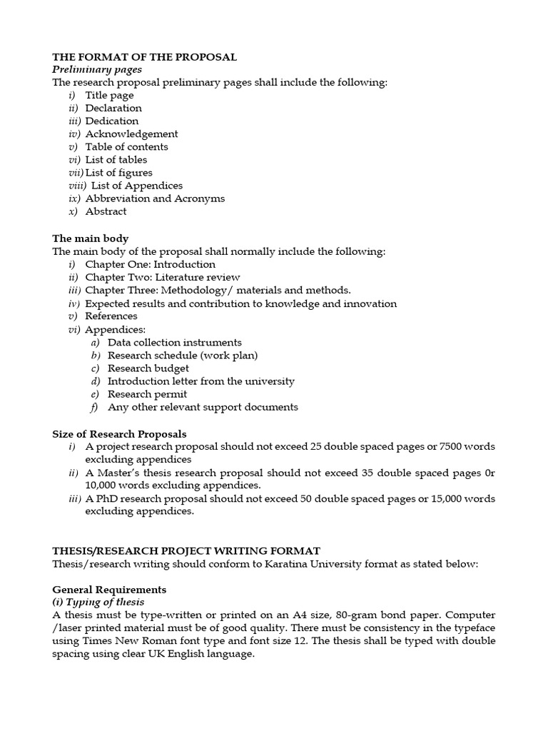 KarU Research Project Guidelines | PDF | Thesis | Typefaces