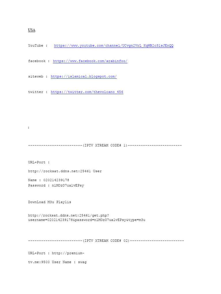 Xtream Iptv Codes | PDF | User (Computing) | Security Engineering