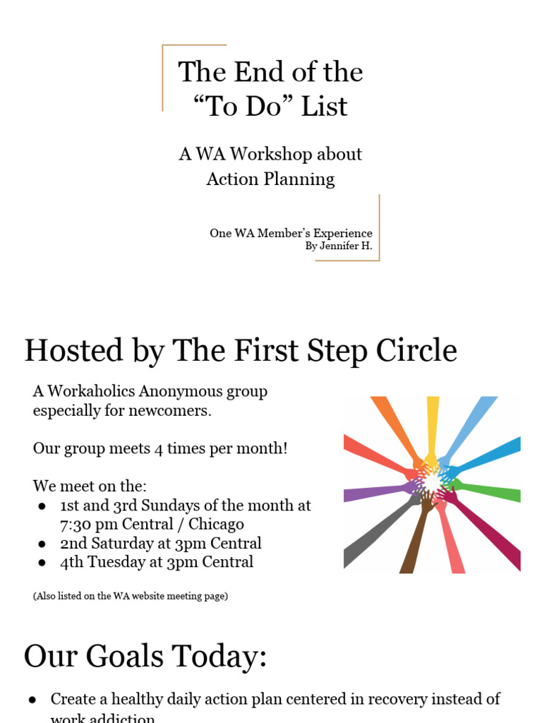 Action Plan Presentation WA | PDF | Thought | Alcoholics Anonymous