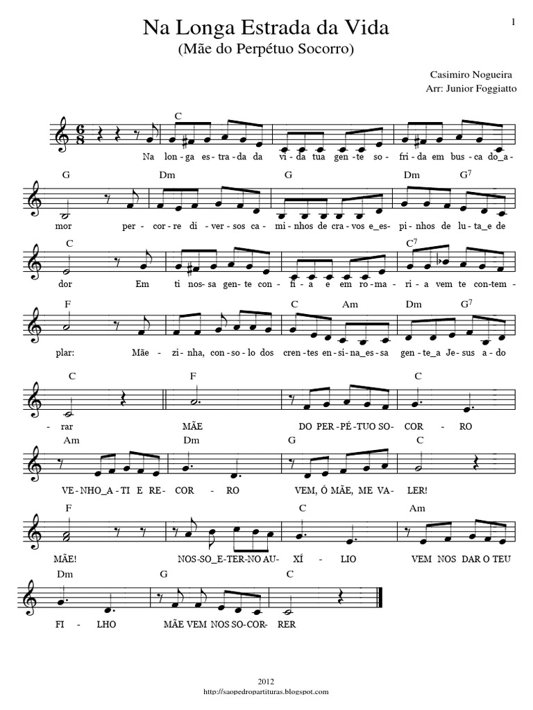 Na Longa Estrada da Vida - Partitura | PDF
