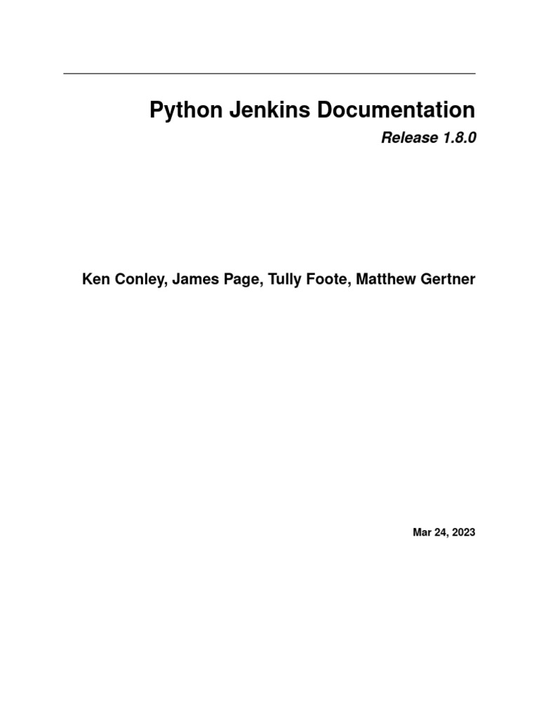 Python Jenkins | PDF | Parameter (Computer Programming) | Python ...