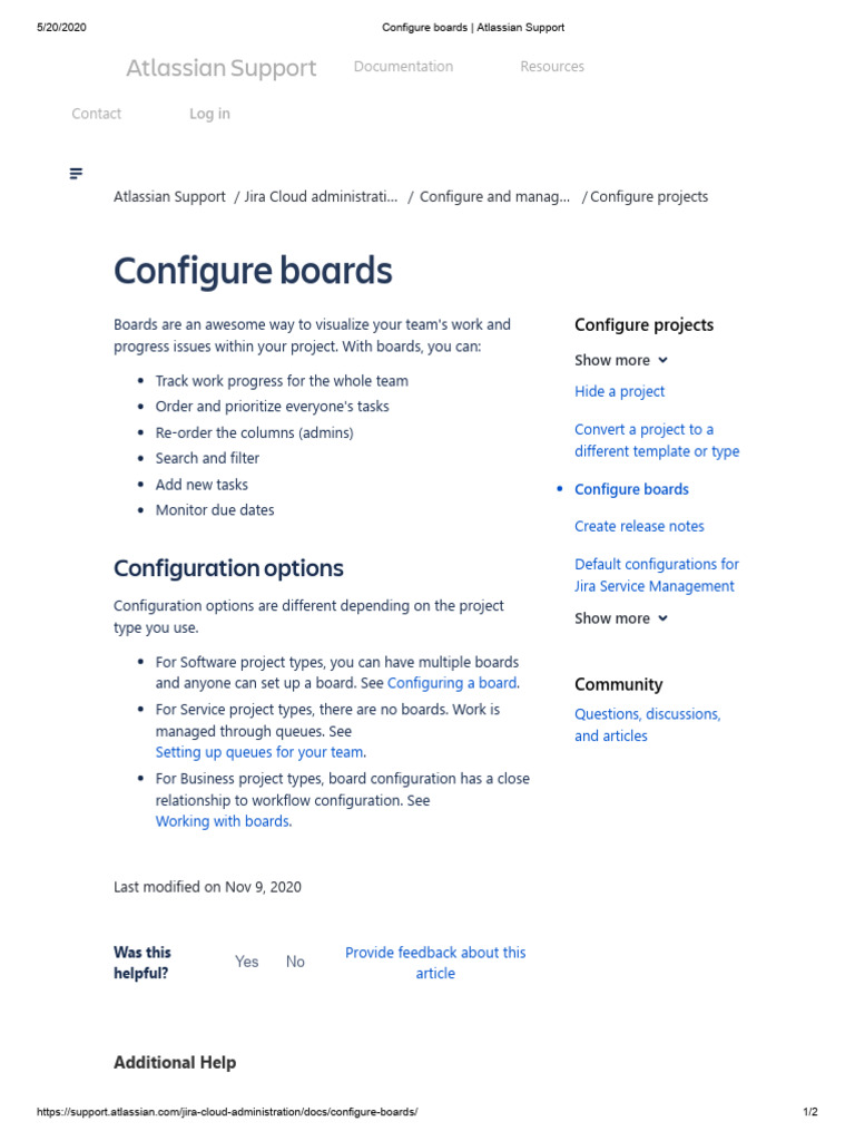 Configure Boards Atlassian Support Pdf Computing Software