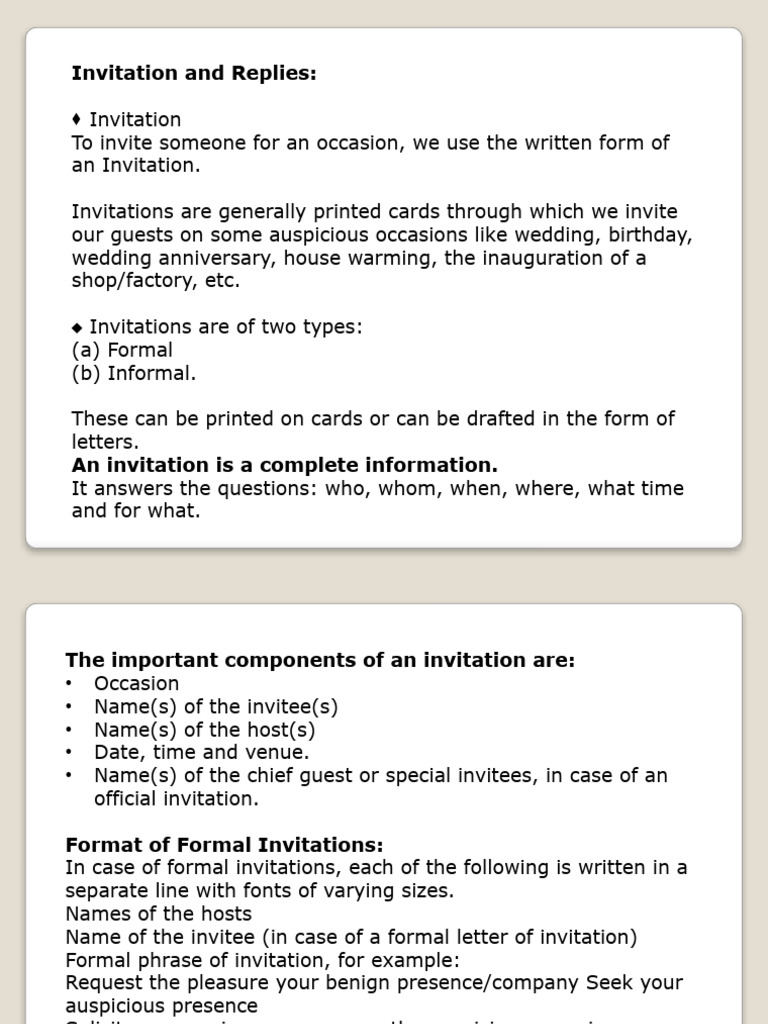 Invitations and Replies | PDF