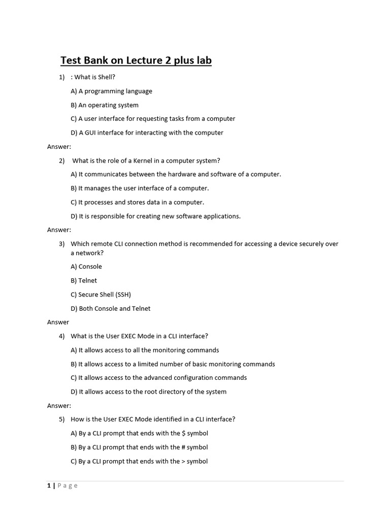 Ch2 Ques | PDF | Command Line Interface | Shell (Computing)