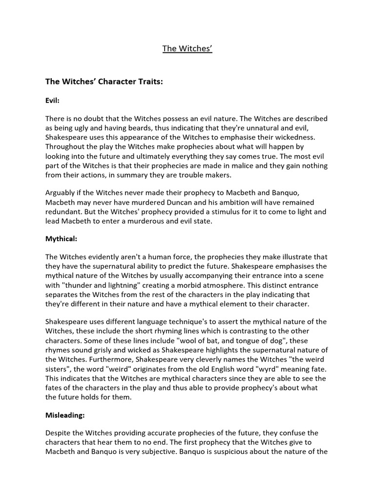 The Witches Lesson | Download Free PDF | Macbeth
