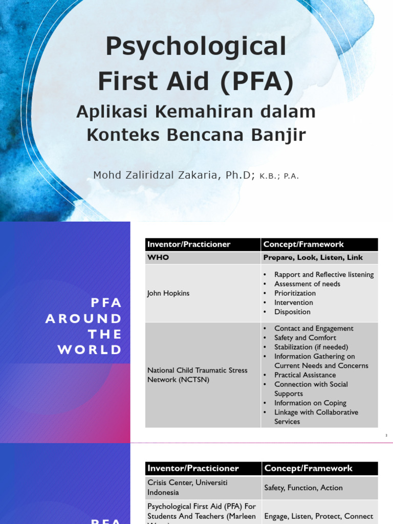 Psychological First Aid (PFA) Natural Disaster LKM | PDF ...