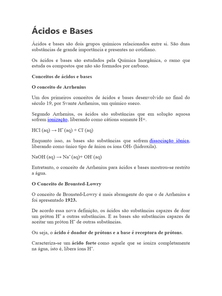 Ácidos e Bases | PDF