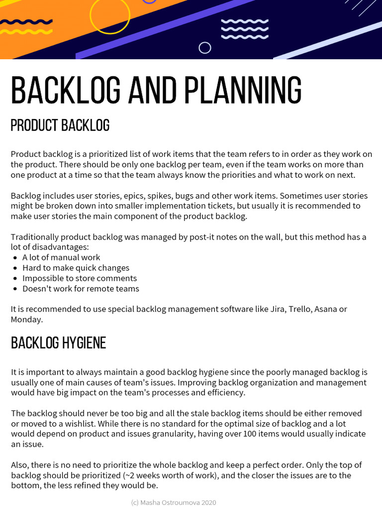 Chapter5 Agile+Guidebook+part+5+-+Backlog+and+Planning | PDF | Computing | Business
