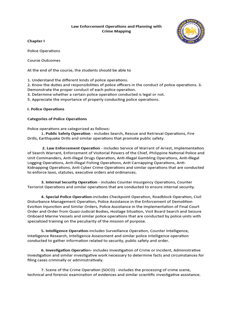 Law Enforcement Operation Notes | PDF | Police | Reasonable Suspicion
