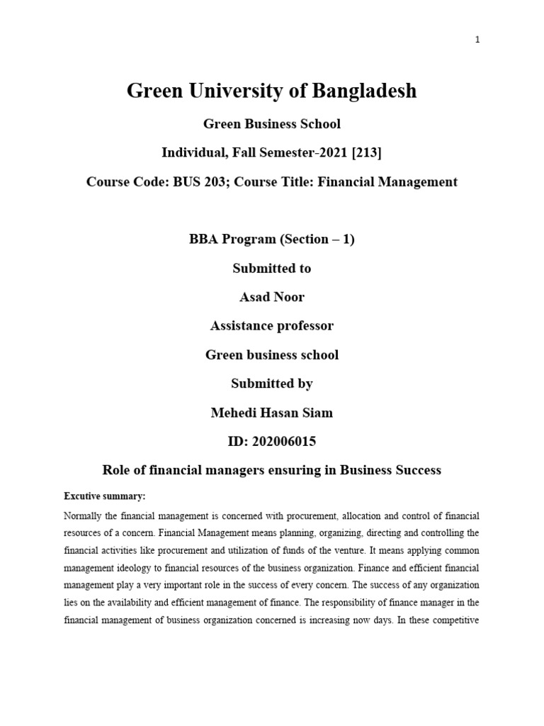 Individual Assignment Financial Management | PDF