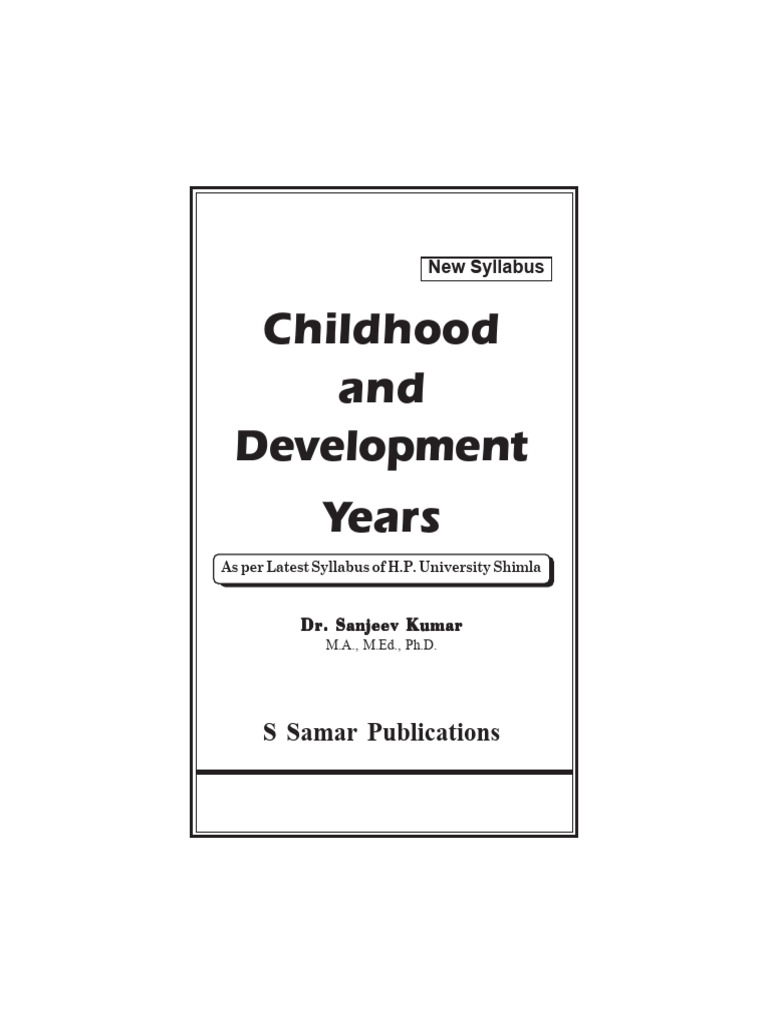 Childhood and Development Years (English Medium) | PDF | Psychology | Mind