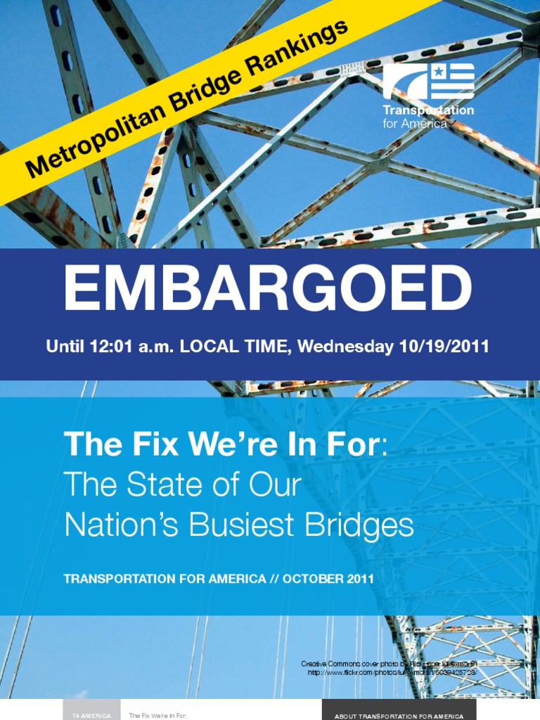 Metro Bridge Report EMBARGOED | PDF | Bridge | Infrastructure