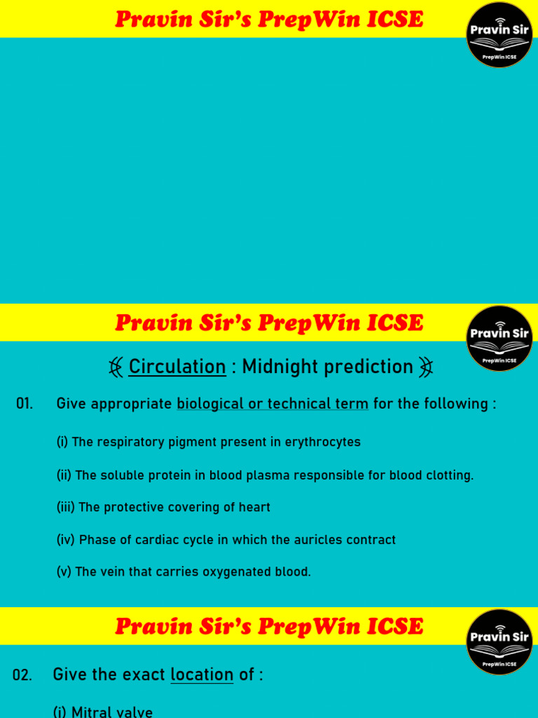 Biology Predictions Part 7 | PDF | Heart Valve | Kidney