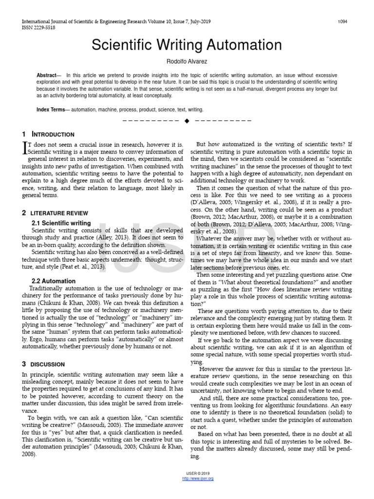 Scientific Writing Automation | PDF | Science | Automation
